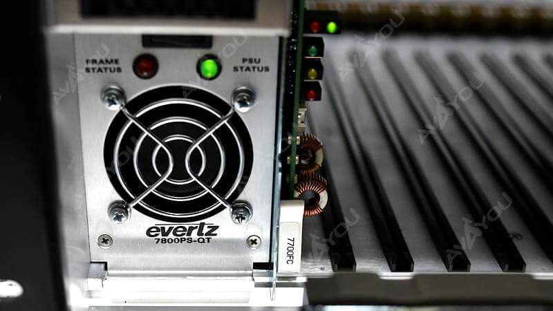 Evertz 7800FR-QT 3RU Quiet Frame w/ 7700FC Frame Controller Fiber 3G HD ...